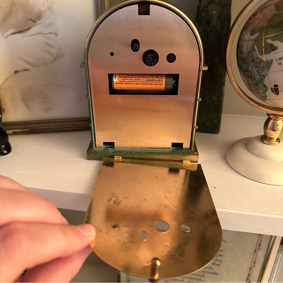 Bulova | Wall Decor | Vintage Bulova Marbled Emerald Green Gold Arch ...